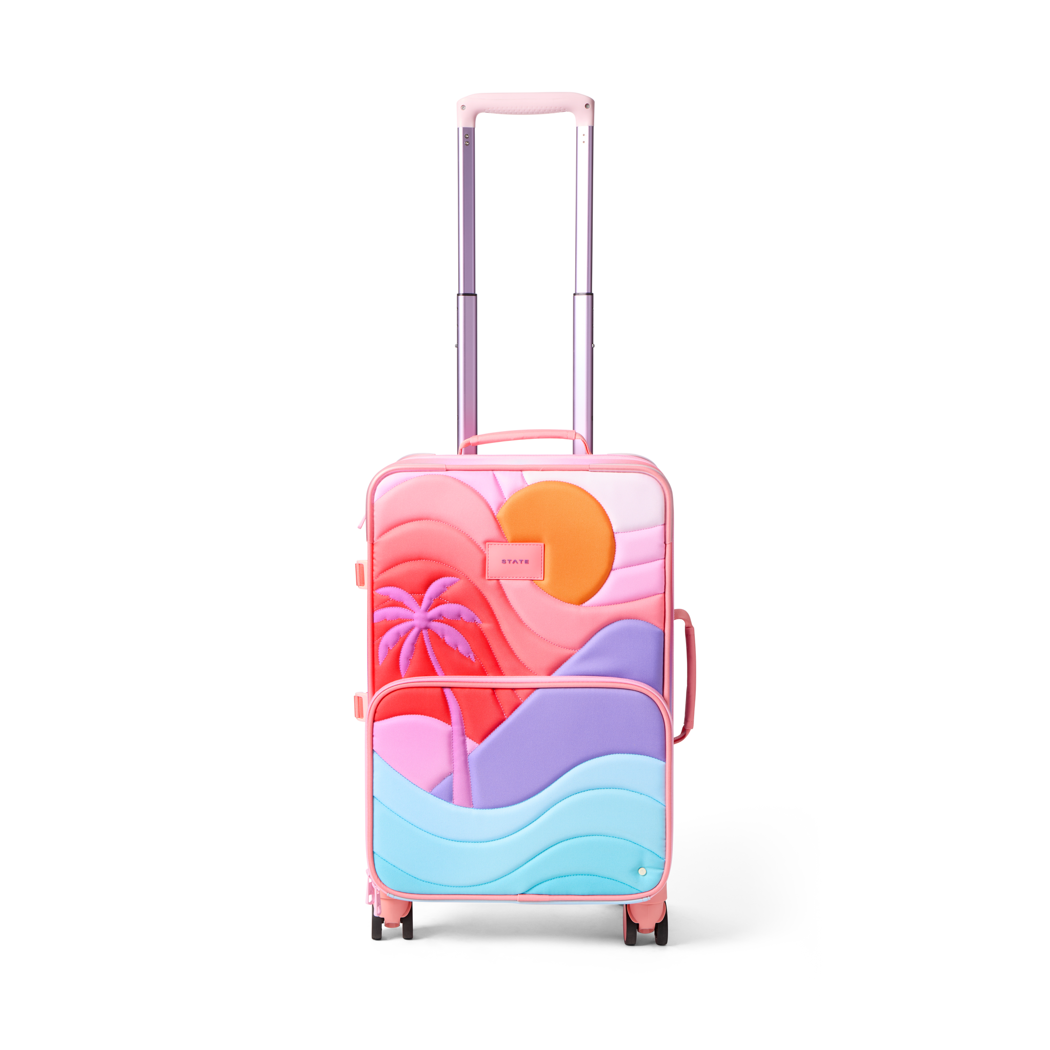 STATE Bags Logan Carry-On Suitcase | Pink Waves Design