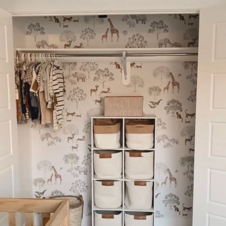 Patterson Baby Wallpaper – Safari Animal Print | Loomwell Home Goods