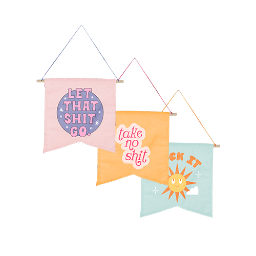 Talking Out Of Turn Medium Wallflower – Colorful Inspirational Wall Flags