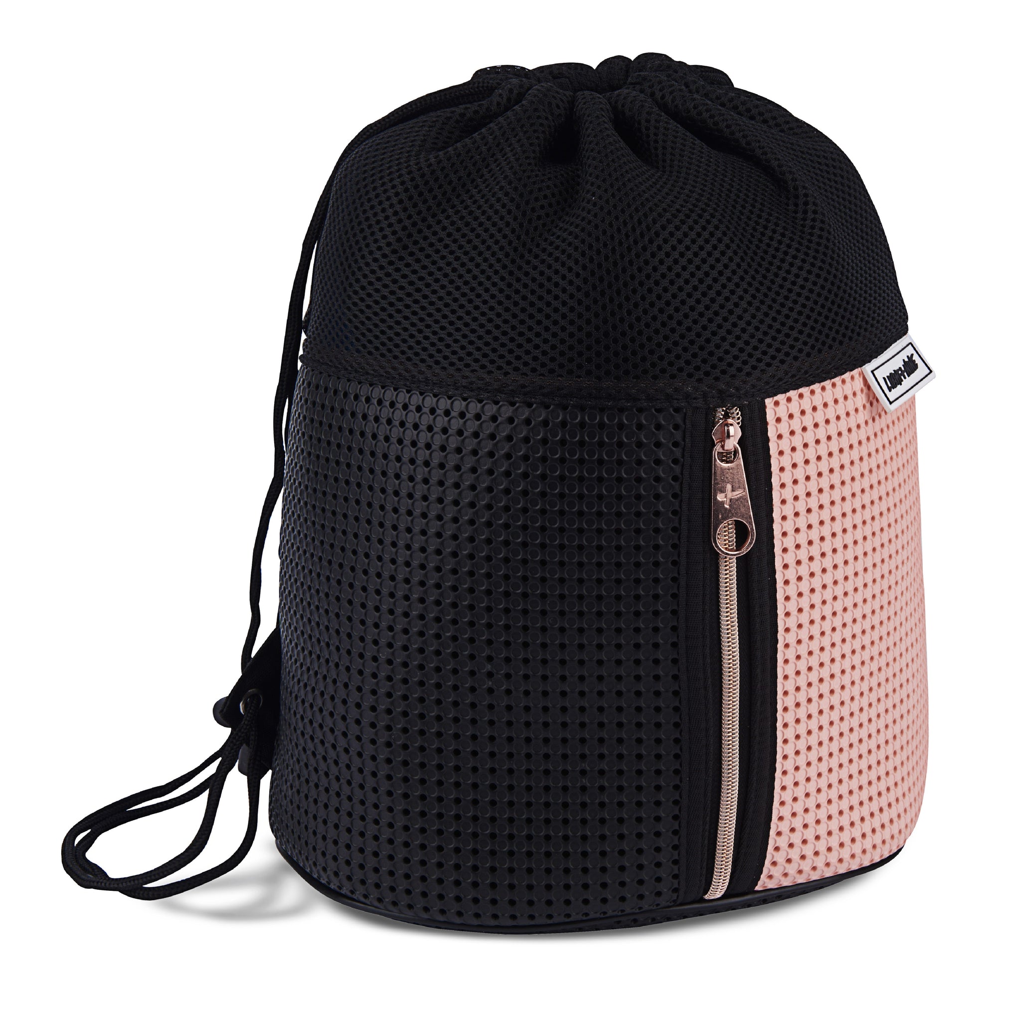 Light Plus Nine Baby Gear Bag – Mesh Zippered, Peach Blush & Black