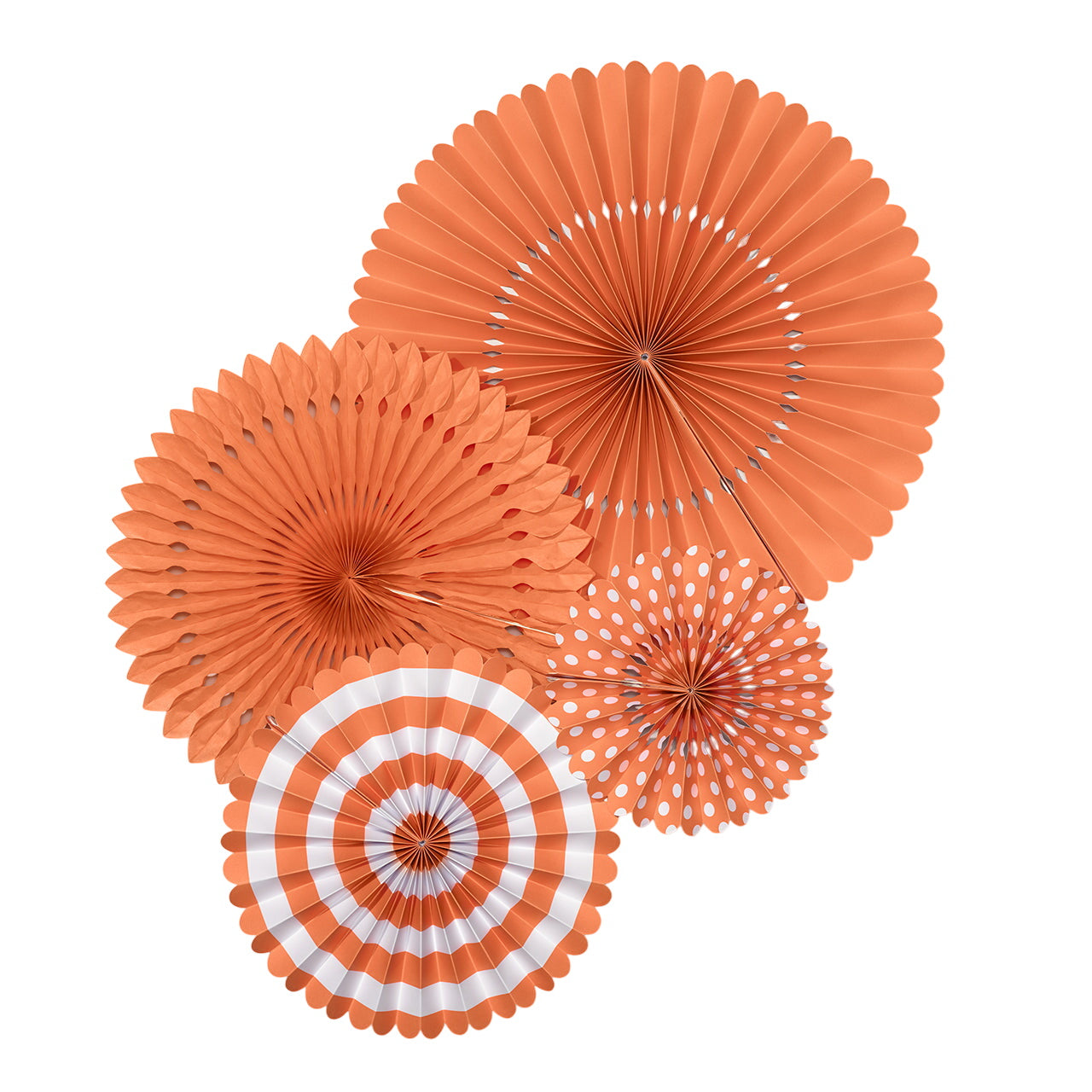 Coterie Party Fans – Tropical Coral, Polka Dot & Stripe Design