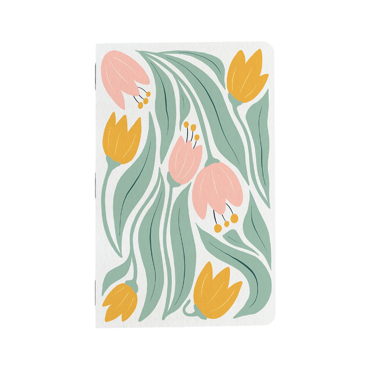 Floral Notebook – Tulip Print, Pink & Yellow Flowers | Justin Ryan Books