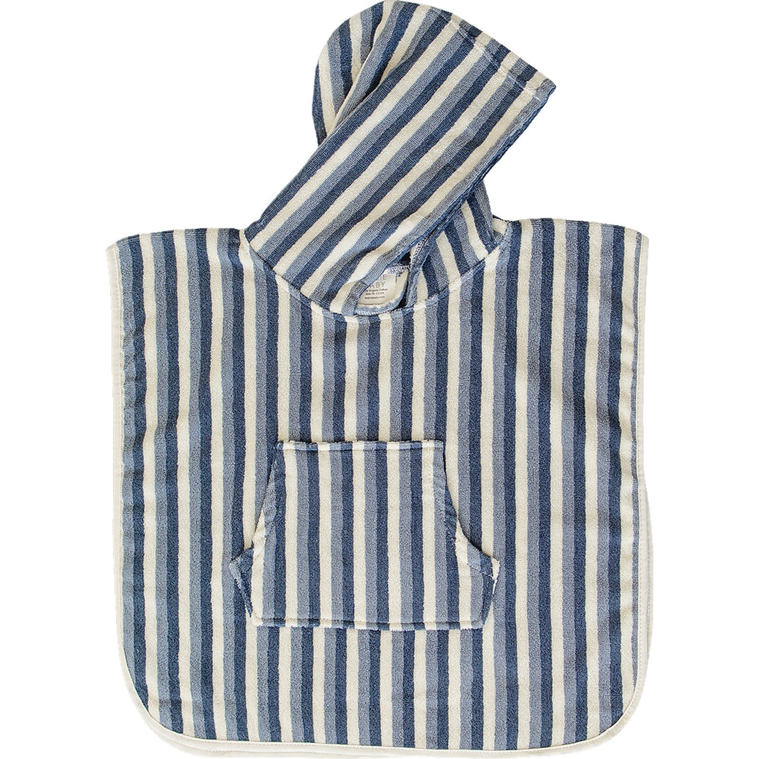 Mebie Baby Beach Poncho – Blue Stripe Organic Cotton, Hooded