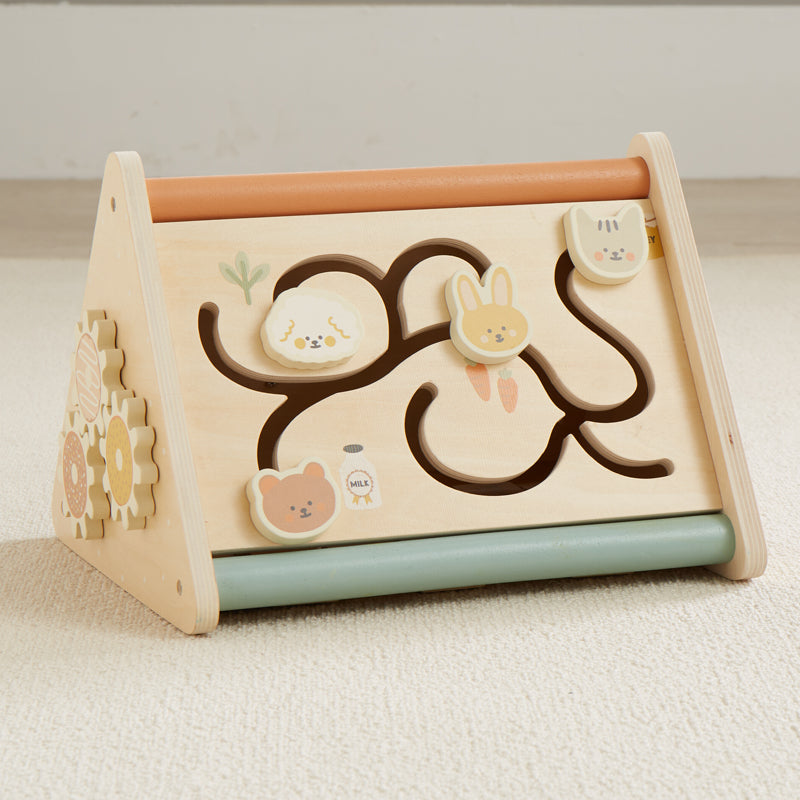 Wonder and Wise Activity Triangle – Wooden Educational Toy, Pastel Colors