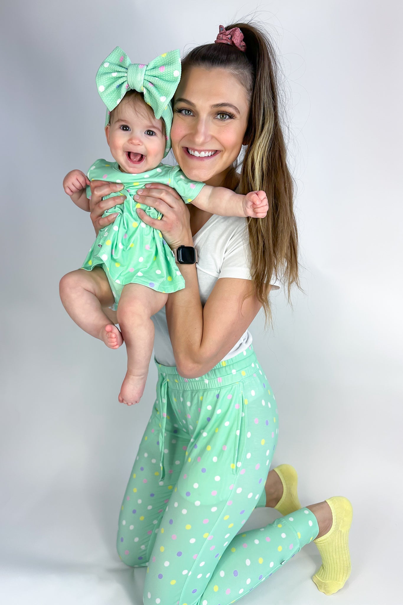 Little Popp Crew Pastel Dots Bamboo Jogger Pajama Pants
