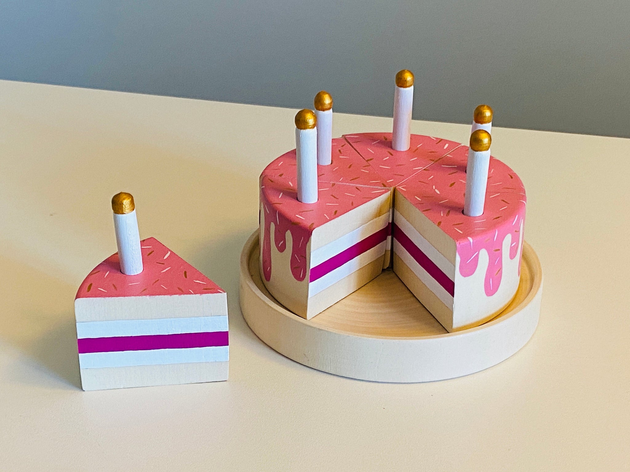 Wooden Birthday Cake Toy | PoppyBabyCo, Fun Play Food