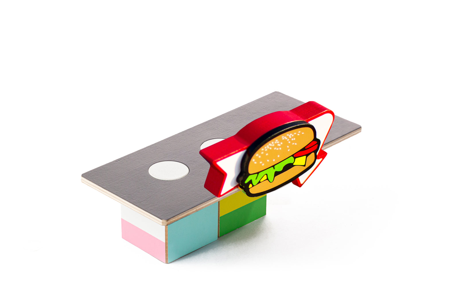 Wooden Hamburger Toy Playset for Kids, Colorful Pretend Food Set ...