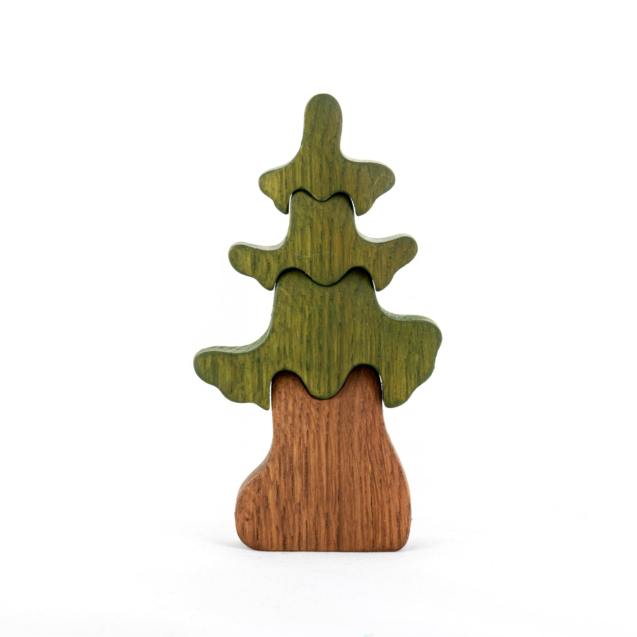 Wooden Pine Tree Puzzle – Green & Natural Wood – PoppyBabyCo