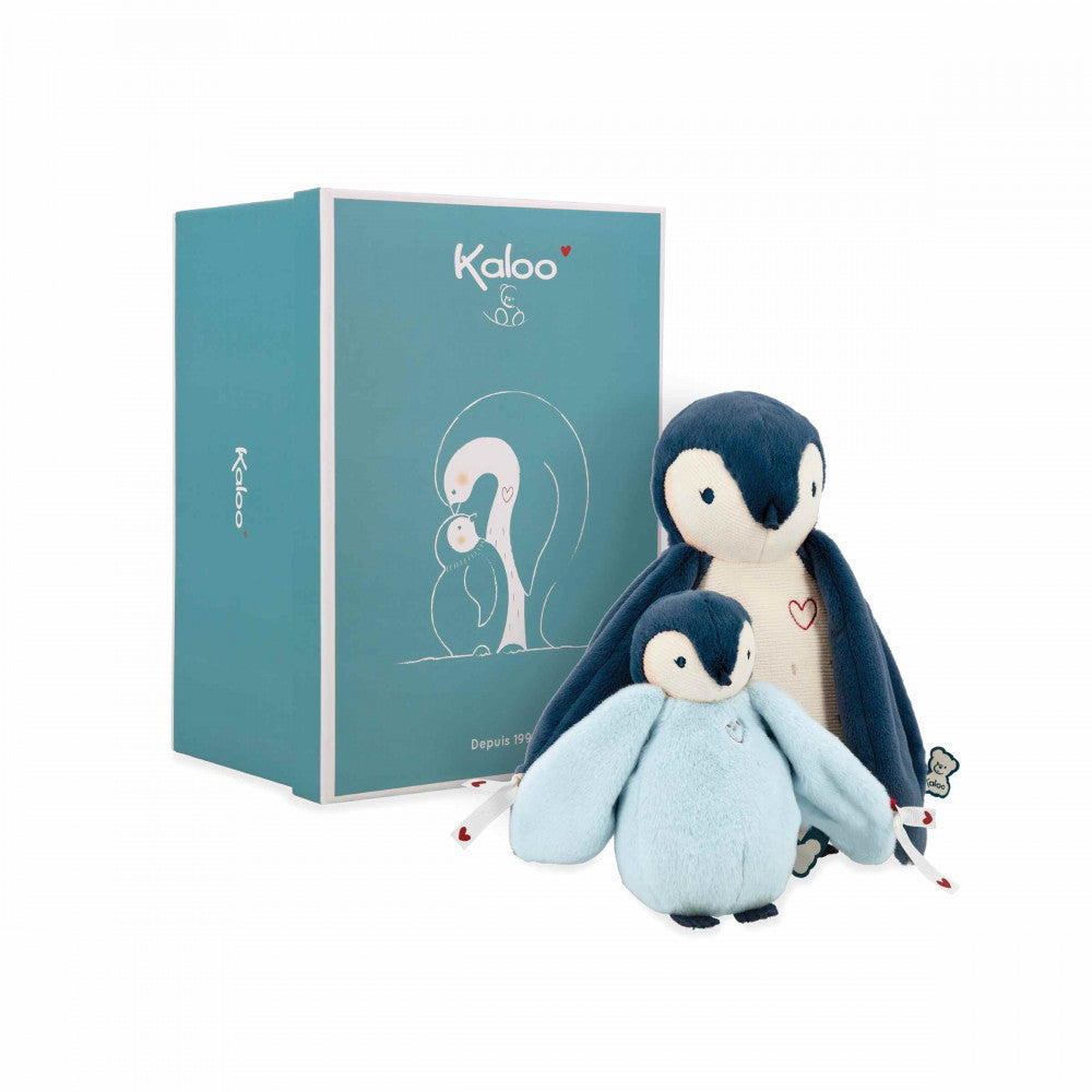 Kaloo Plush Penguin Toy Set – Blue and Navy Soft Stuffed Animals