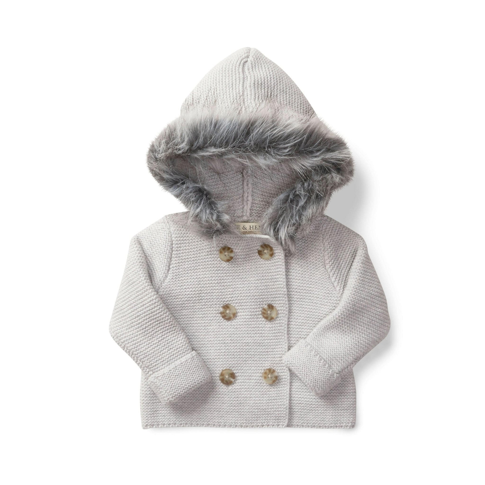 Hope & Henry Faux Fur Hooded Sweater for Kids