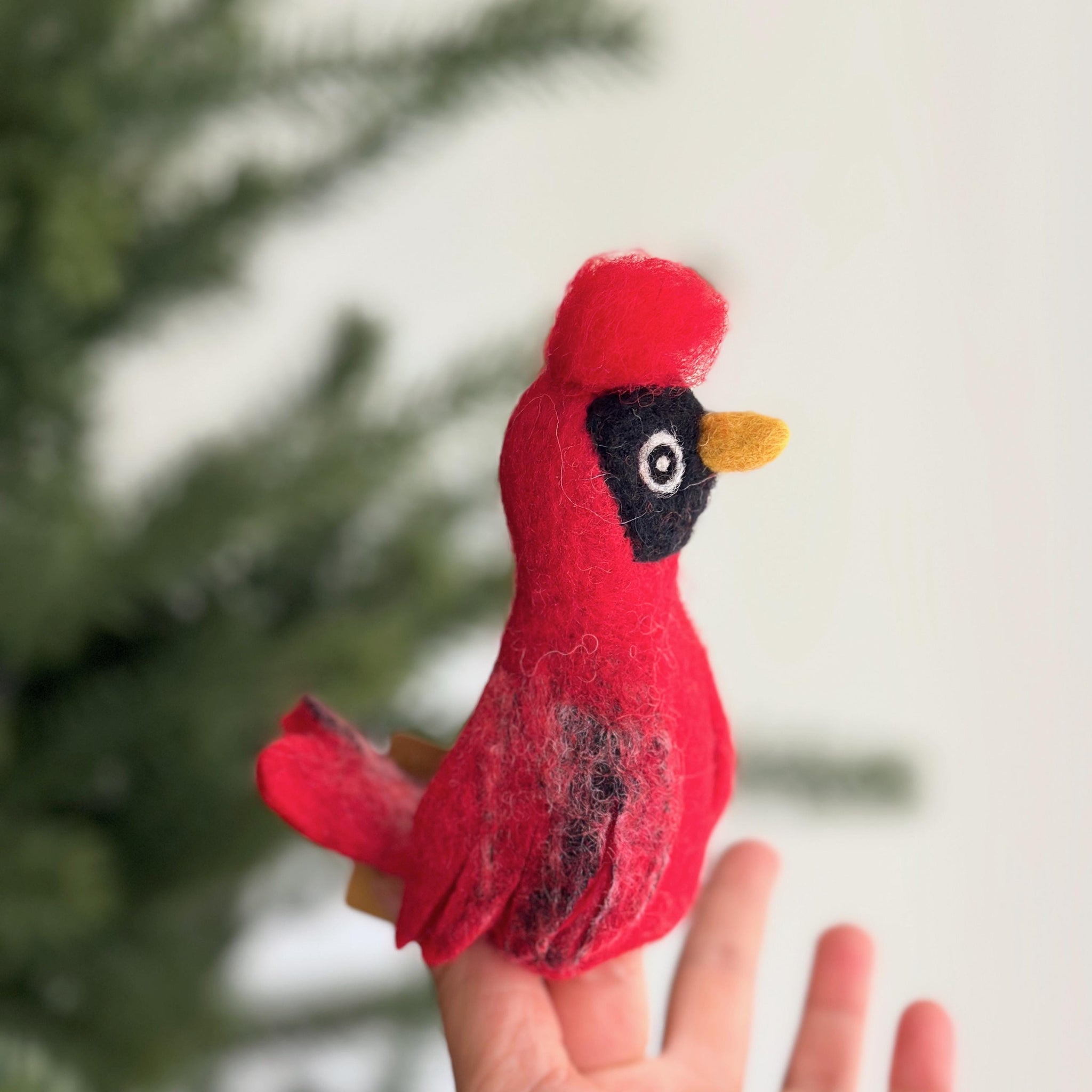 Ganapati Crafts Co. Felt Cardinal Finger Puppet