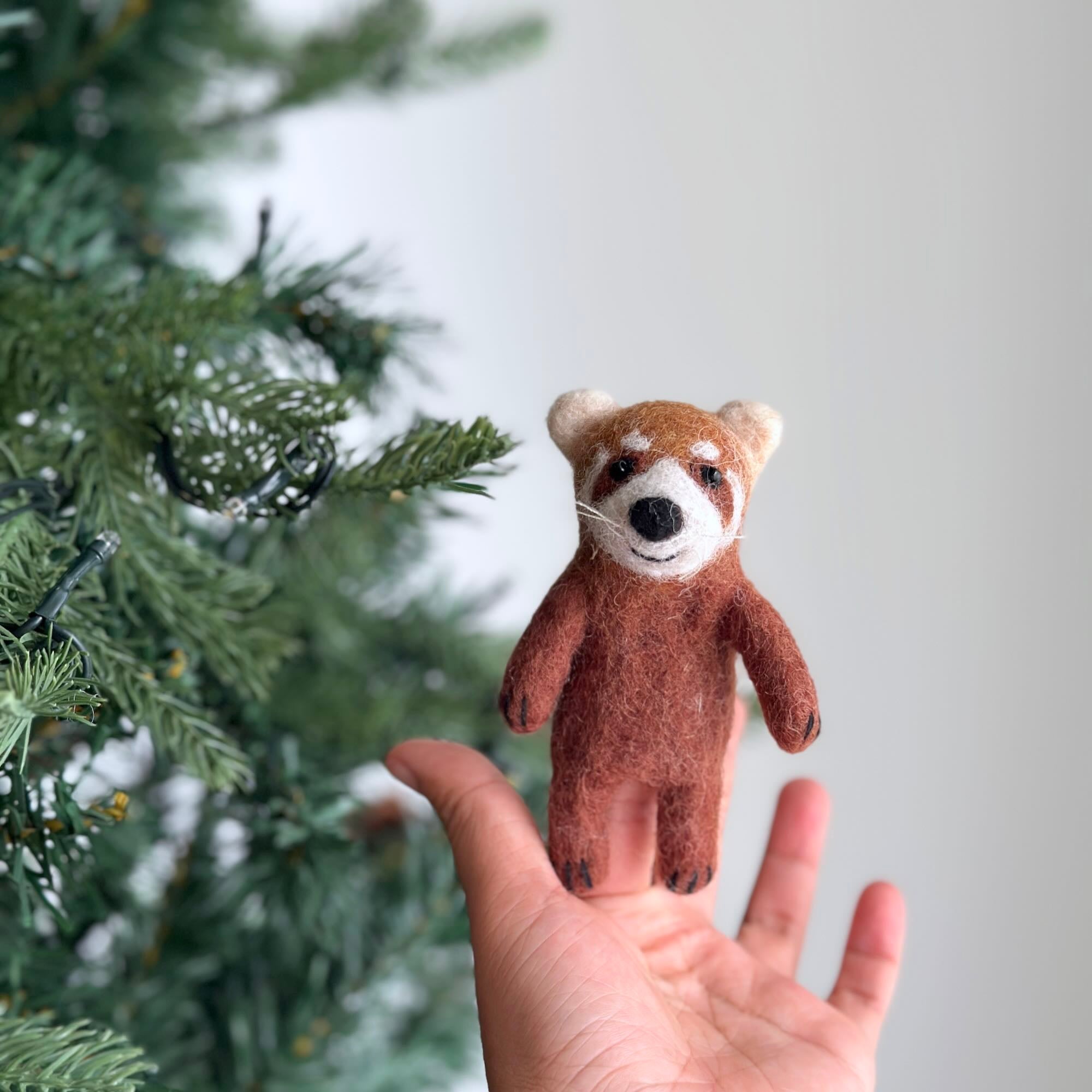 Red Panda Felt Finger Puppet | Ganapati Crafts Co.