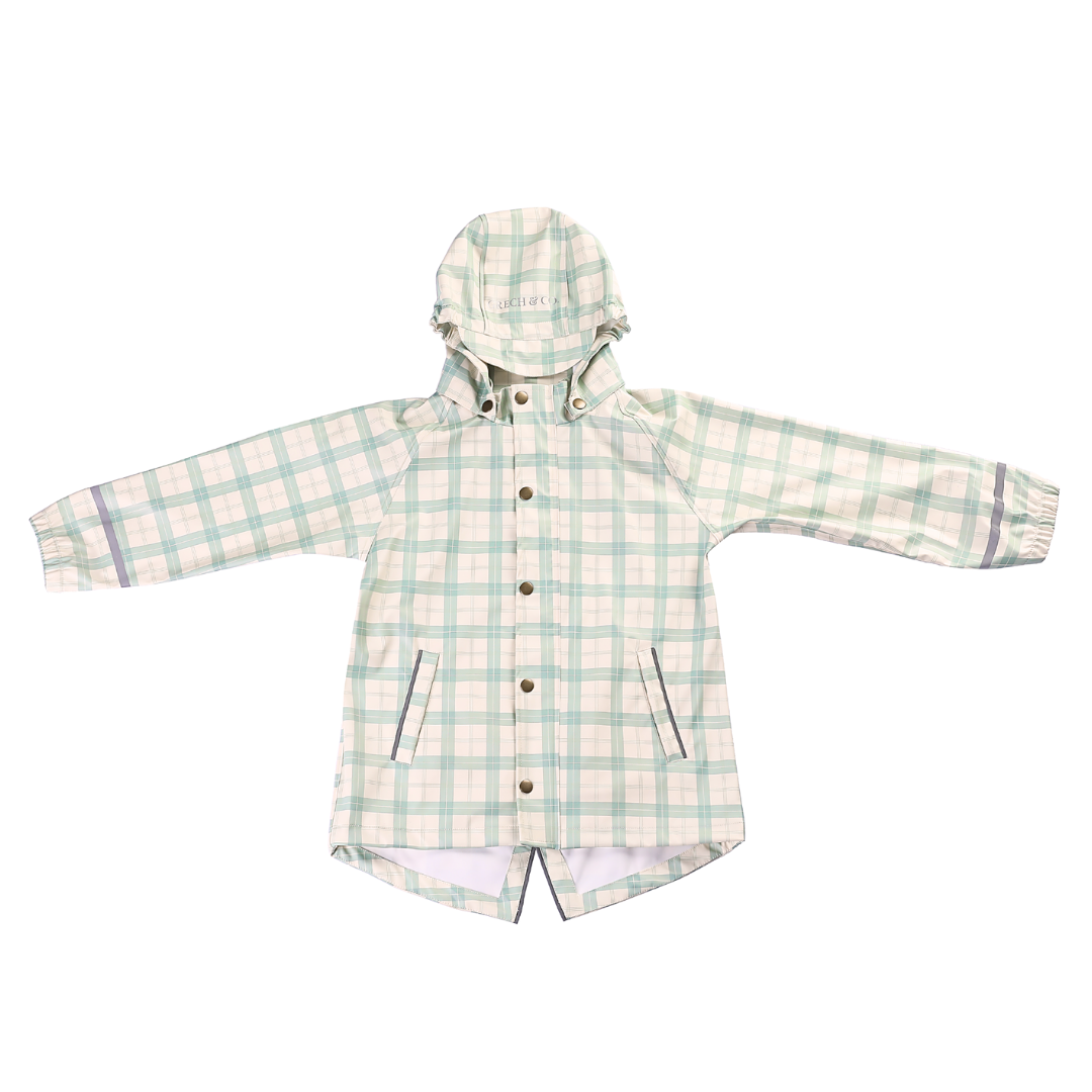 Grech & Co. Fishtail Rain Jacket | Fern Plaid Design