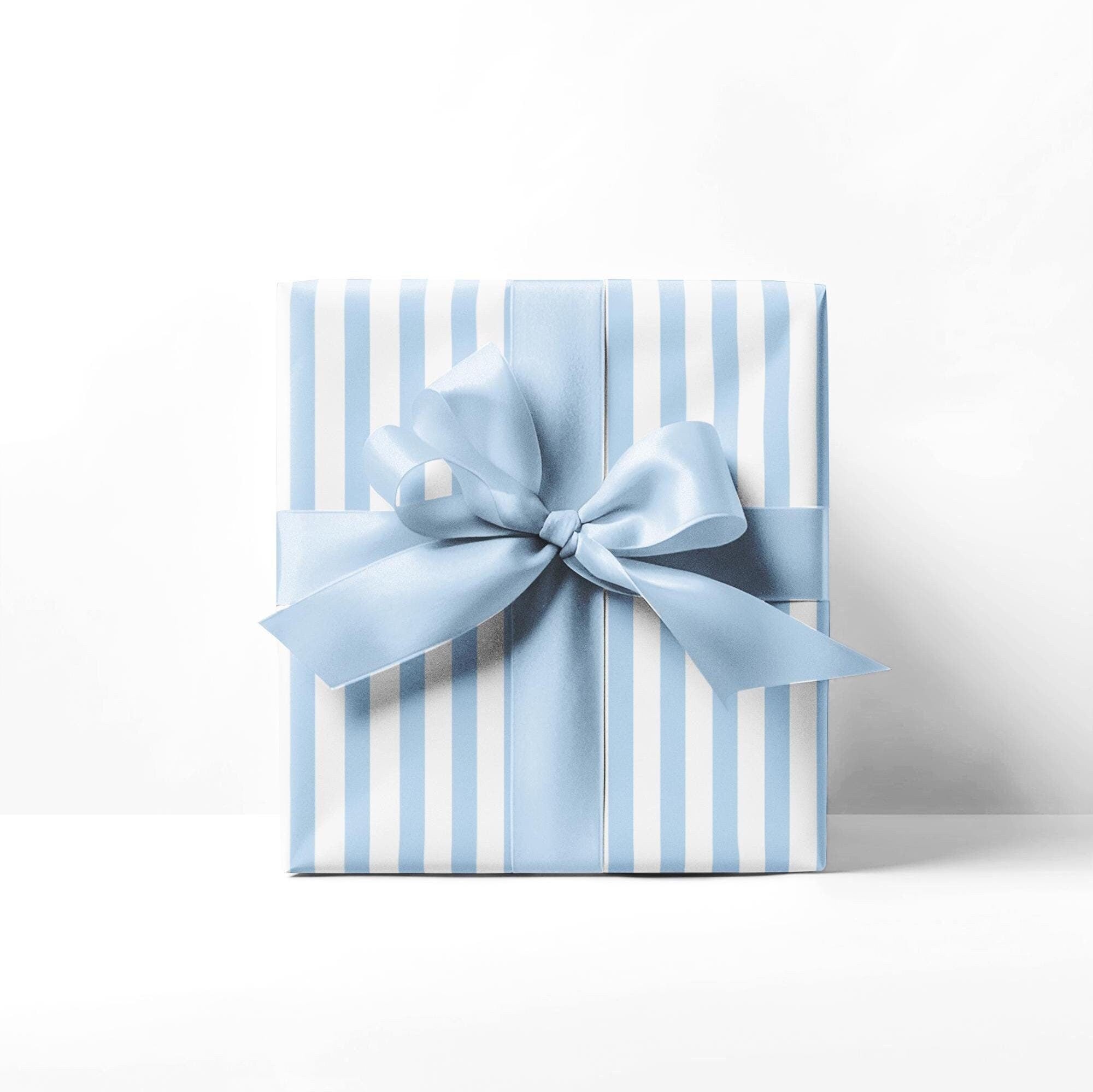 Elegant Blue Striped Wrapping Paper | SB Paperie