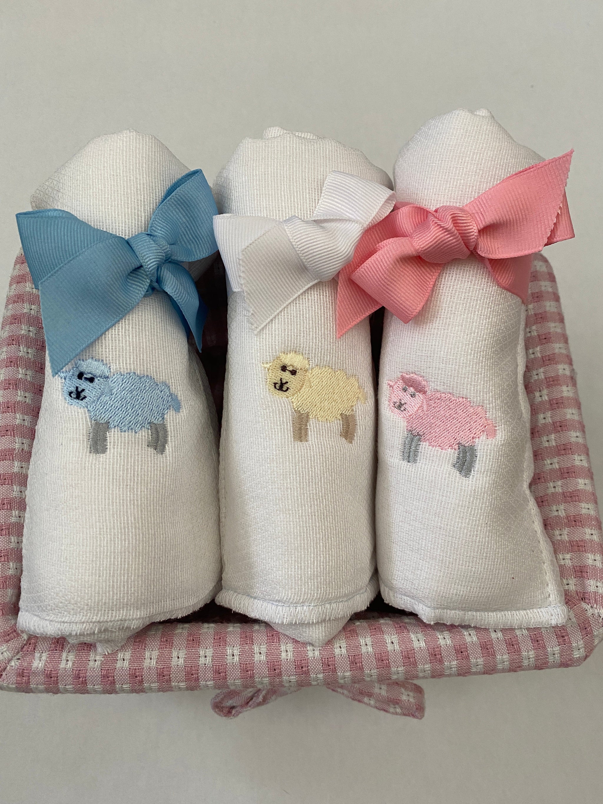 Cute Lamb Diaper Burp Cloths - Soft Cotton Set