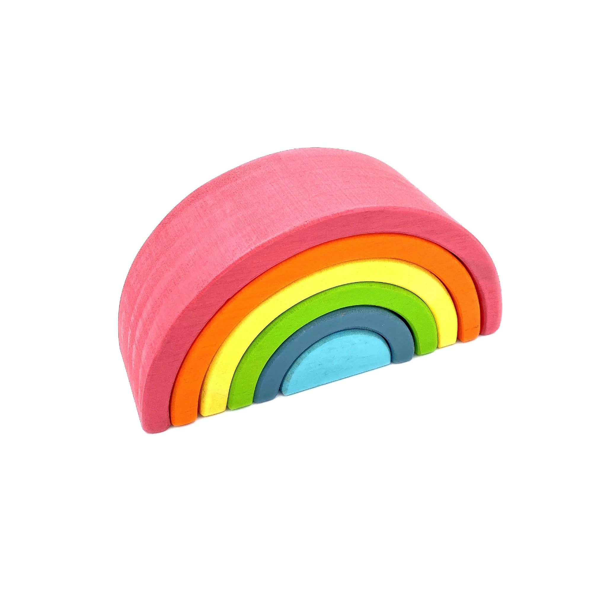 Green Elephant Rainbow Stacking Toy Blocks in Pastel Colors