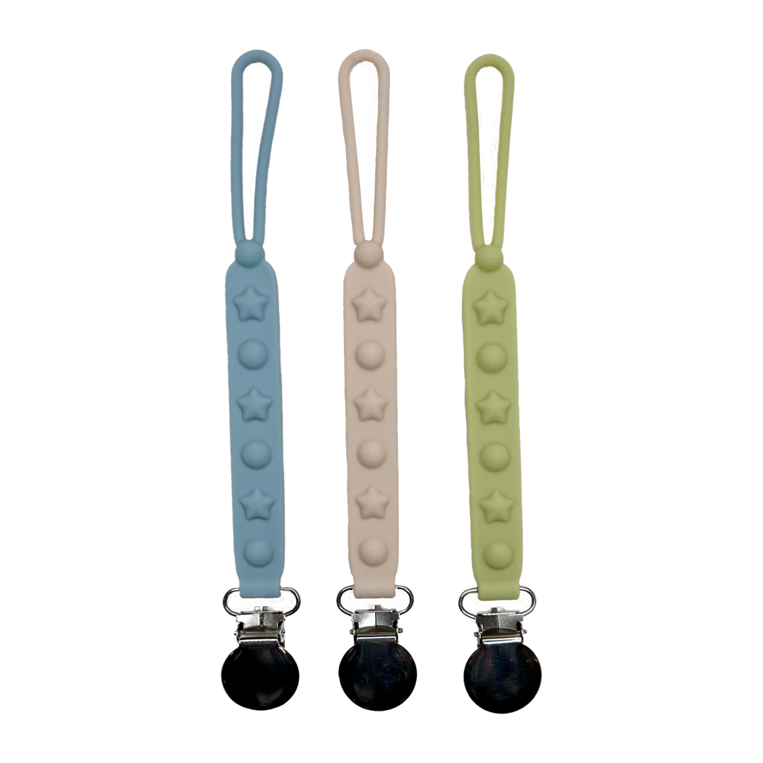 Calla and Friends Twinkle Twinkle Pacifier & Teether Clip