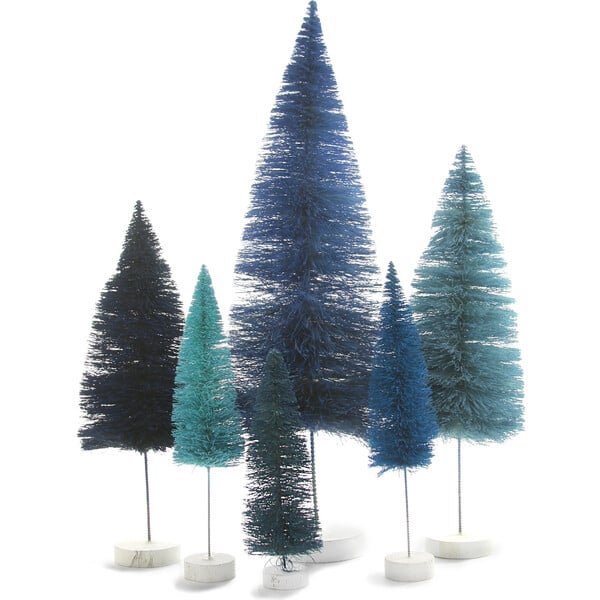 Cody Foster Blue Rainbow Tree Set of 6 Christmas Decor