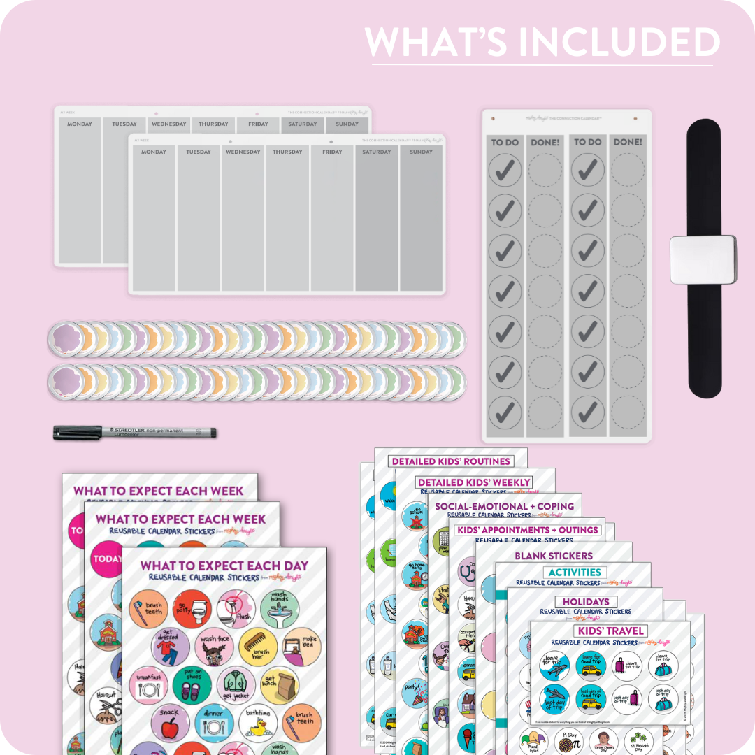 Kids Visual Schedules – Pastel Stickers – Mighty + Bright