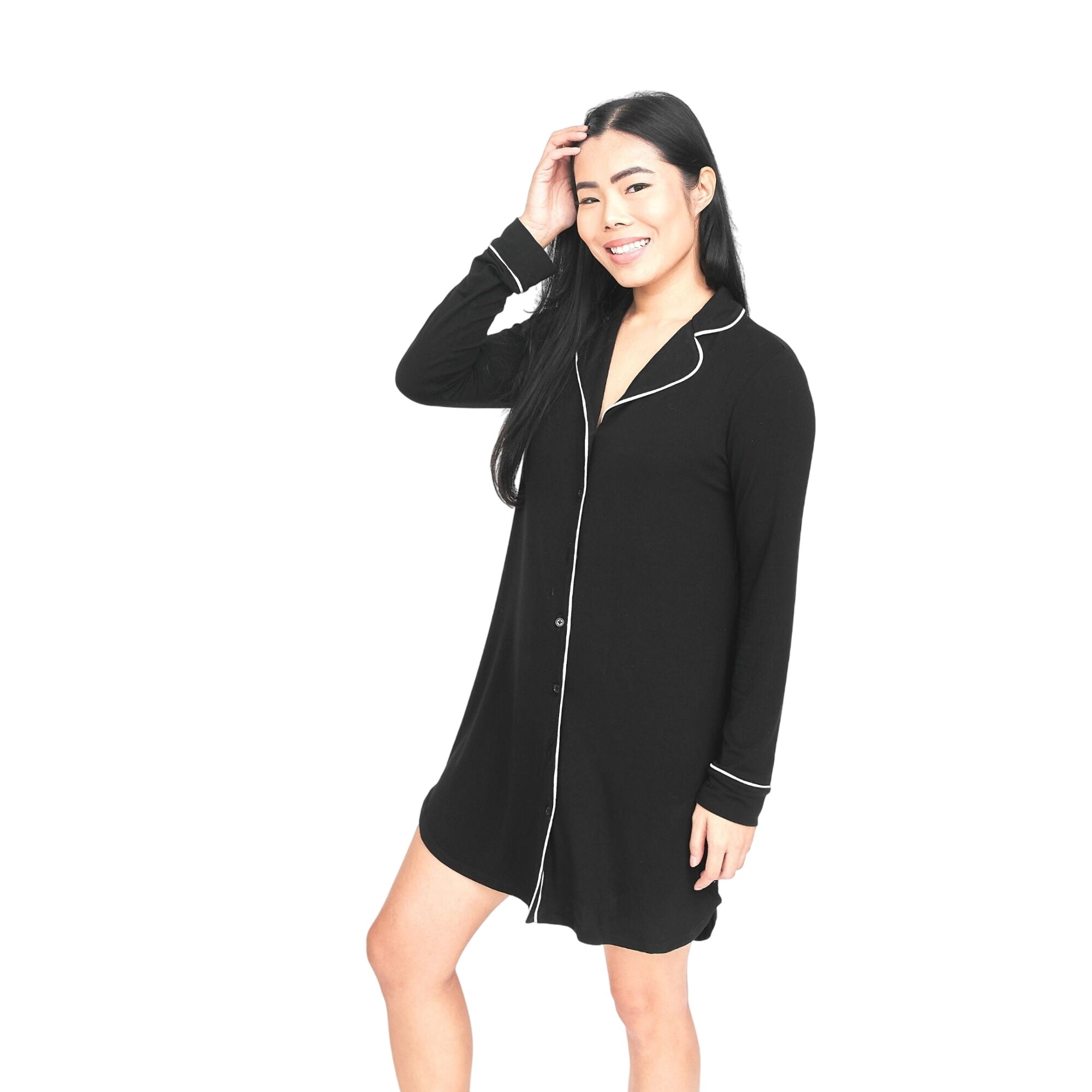 Larken Black Cloudluxe Maternity Nightshirt