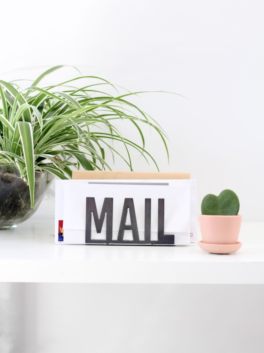 Mail Organizer – Black Metal Letter Holder – Jubilee Trading Co.