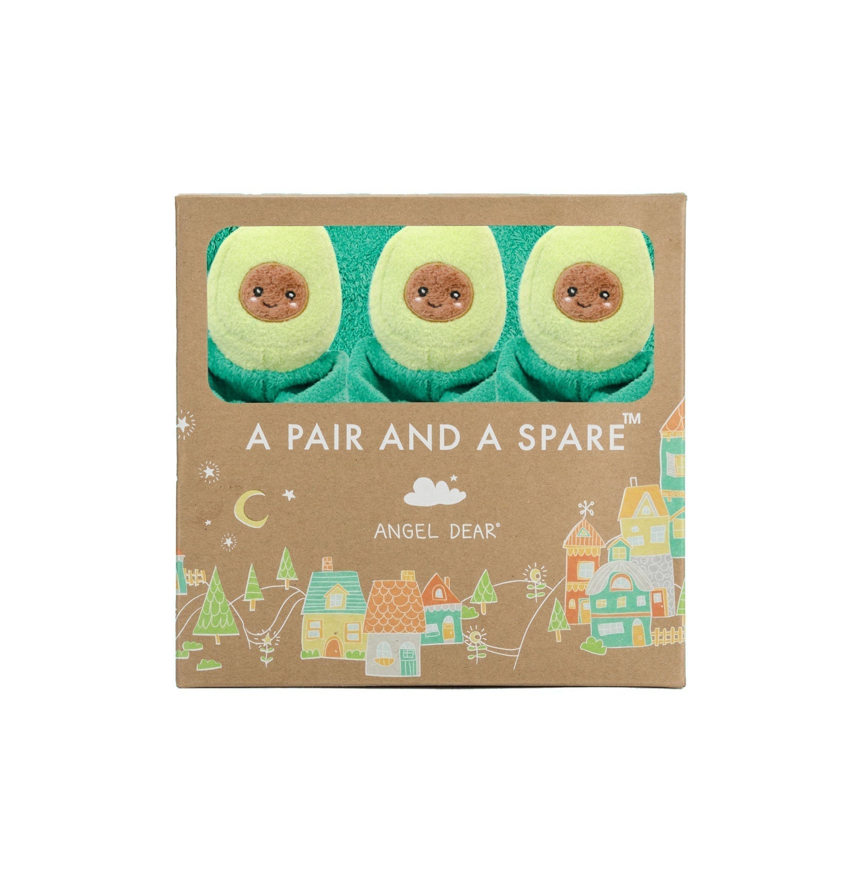 Angel Dear Pair and a Spare Baby Rattle Set, Avocado — Plush Nursery ...