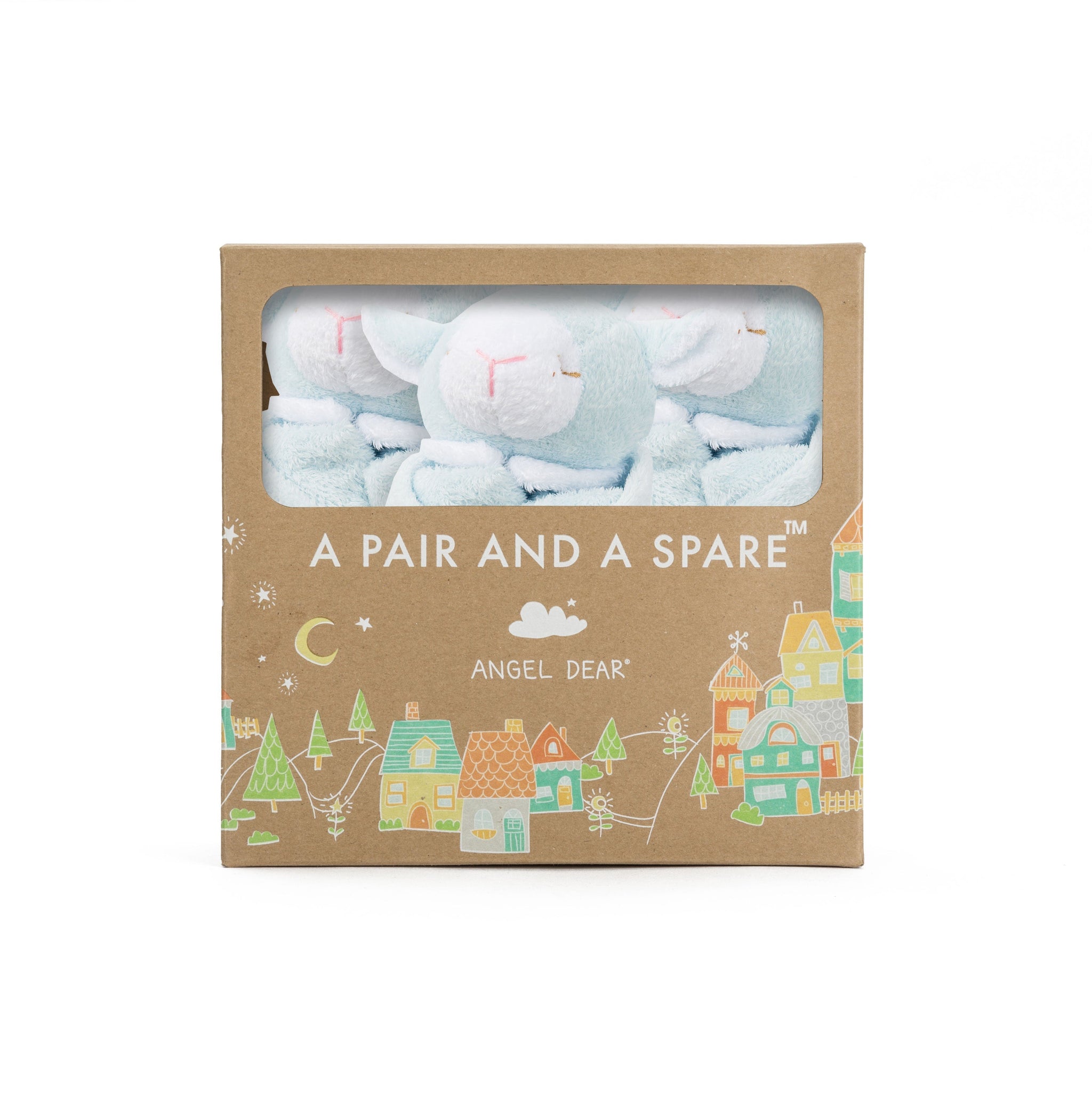 Angel Dear Pair and a Spare Blue Lamb Plush Toy Soft Baby Lovey Cuddly ...