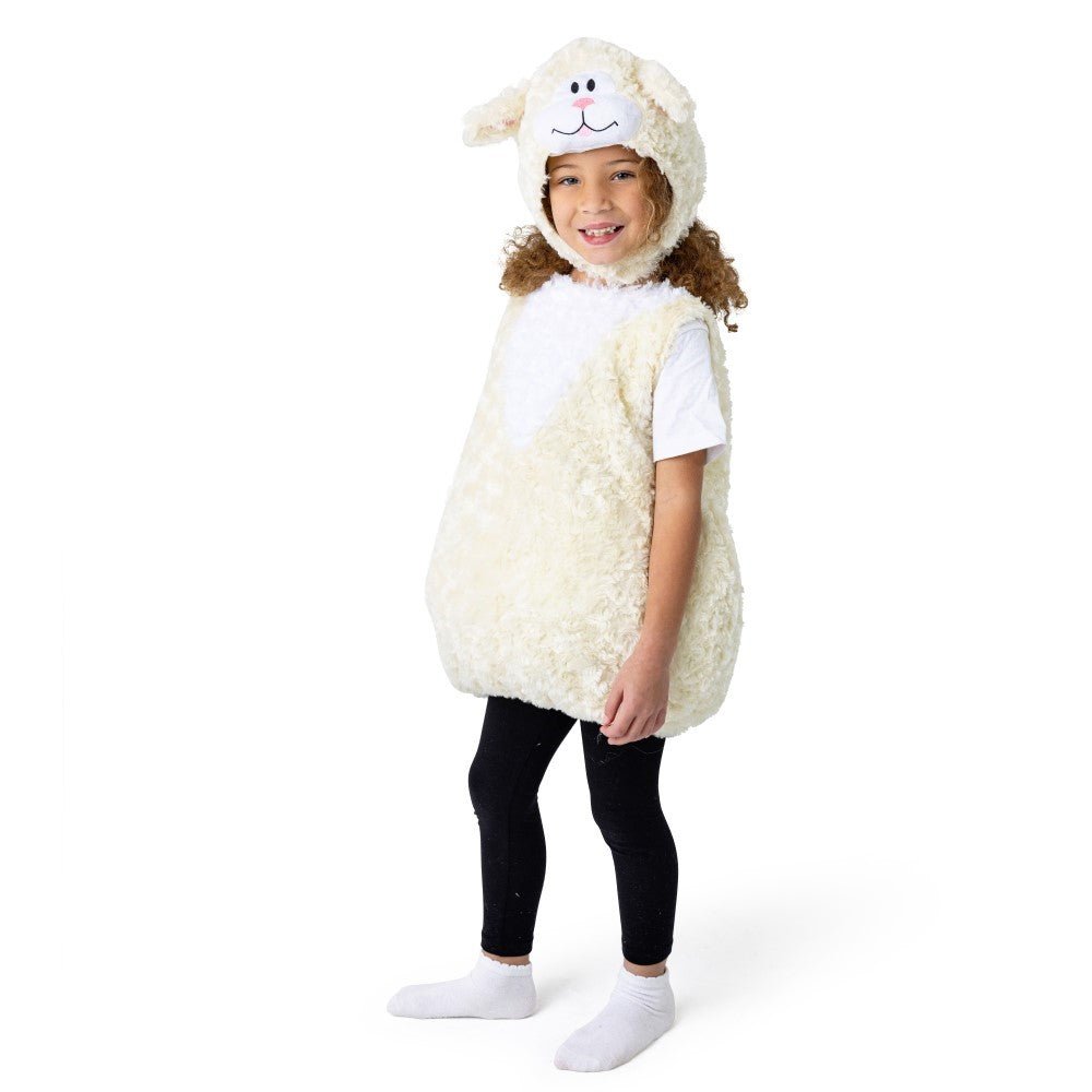 Toddler Lamb Costume — Plush Cream Fuzzy Vest with Hood, Soft Lamb ...