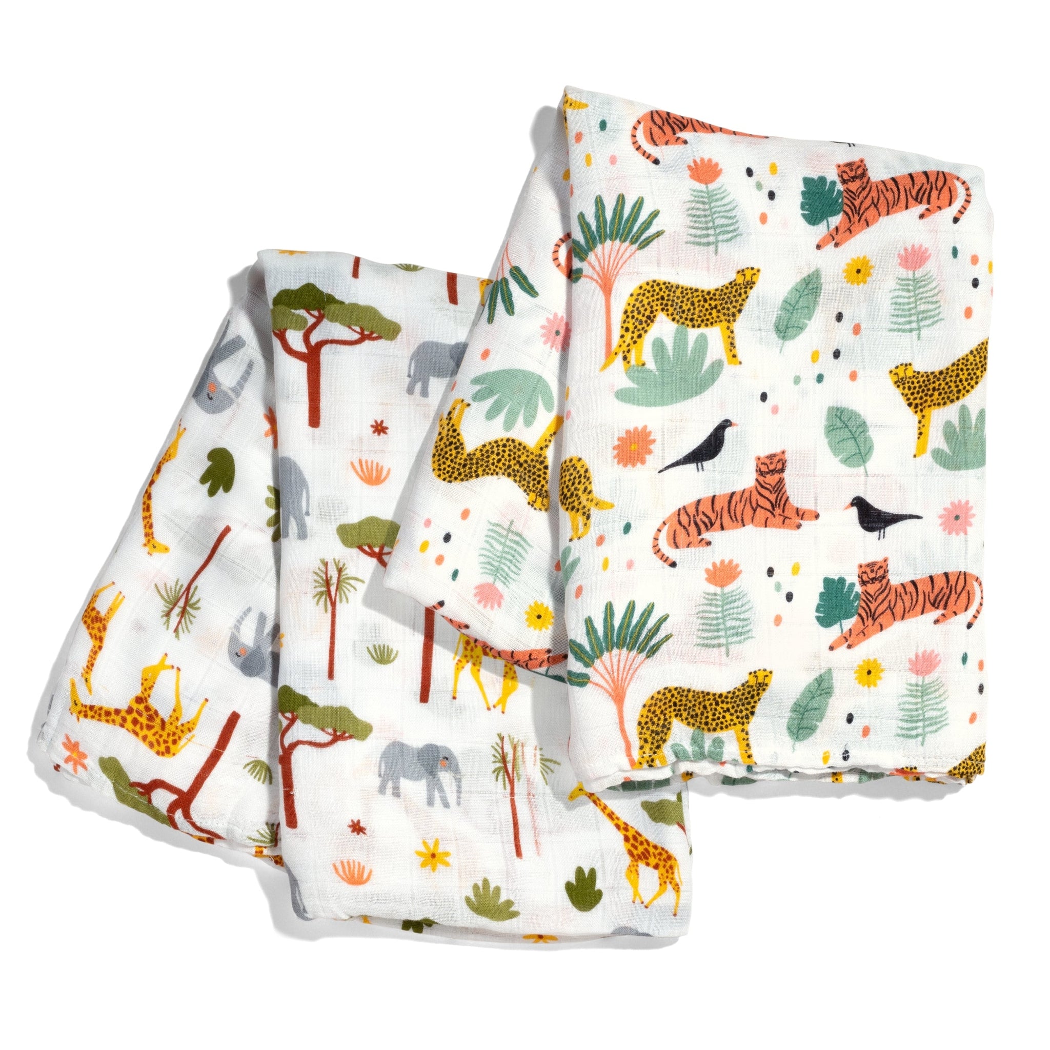 Rookie Humans Jungle & Savanna Swaddle 2-Pack - Multicolor
