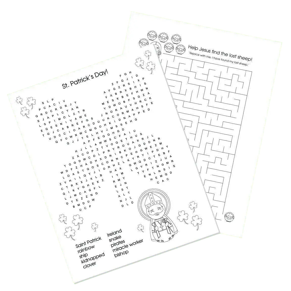 Shining Light Dolls Activity Sheets – St. Patrick’s Day & Bible Mazes