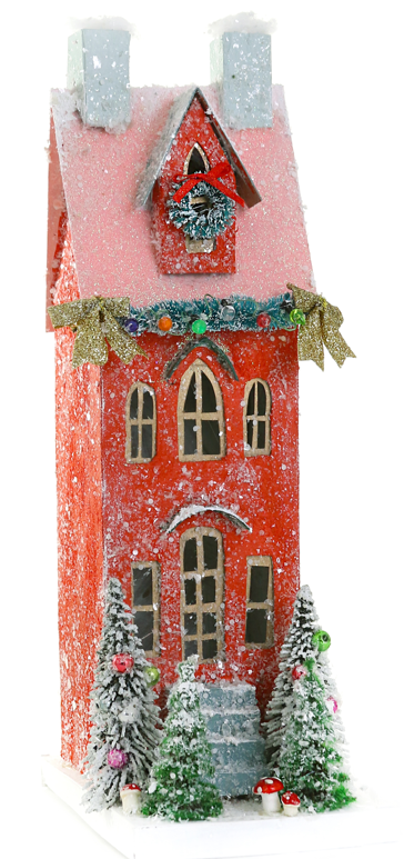 Cody Foster Red Townhouse – Decorative Holiday Toy House