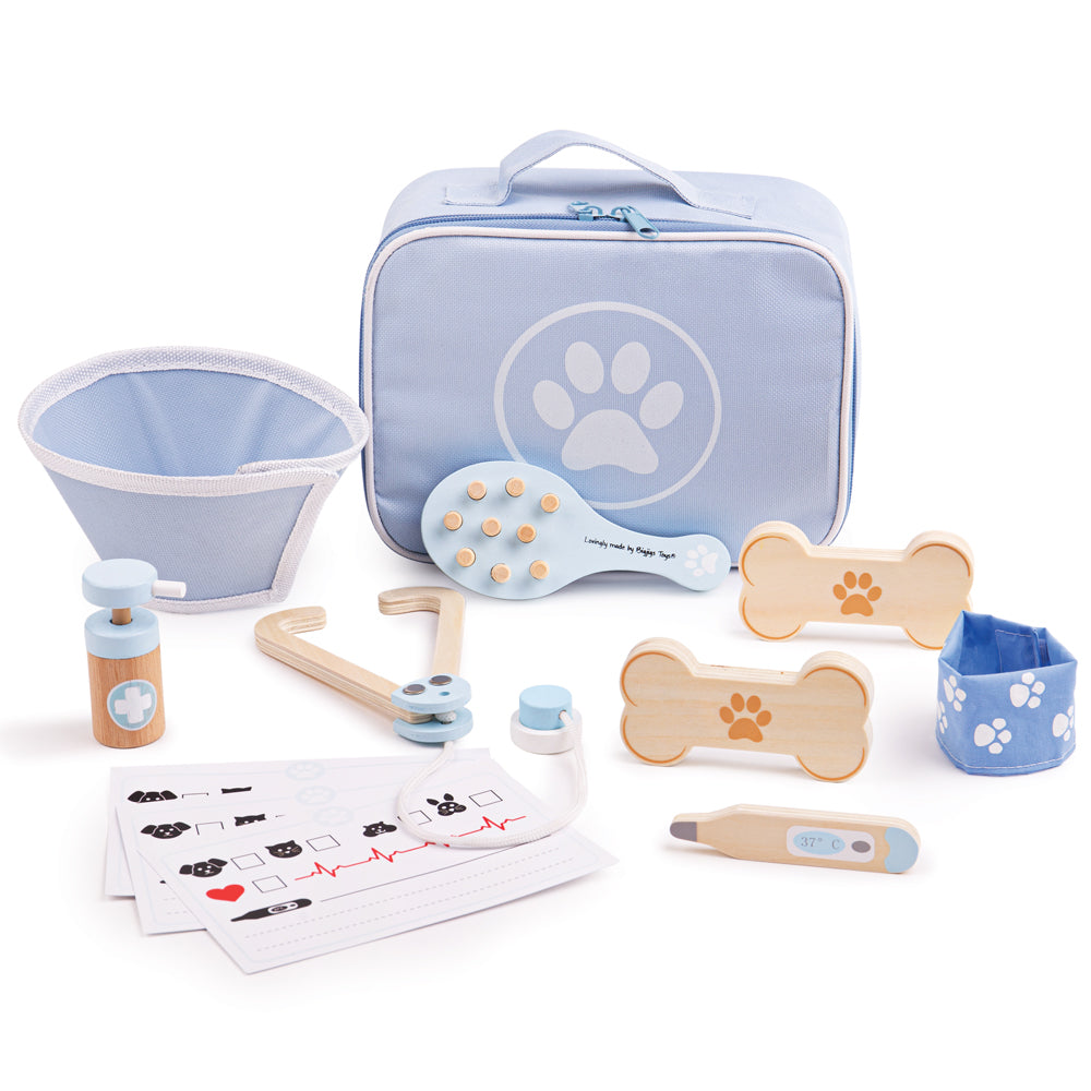 Bigjigs Toys US Veterinary Pretend Play Set – Toy Vet Kit for Kids