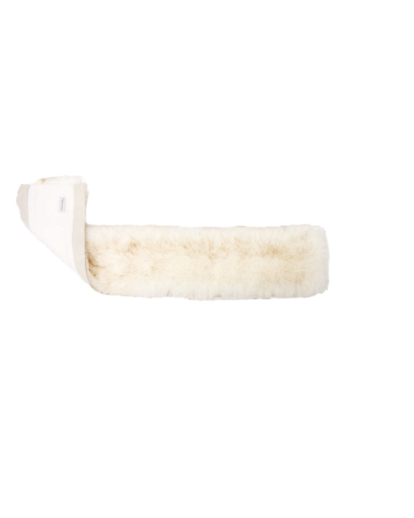 7AM Enfant Fur Marquee Tundra Baby Blanket Ivory Faux Fur