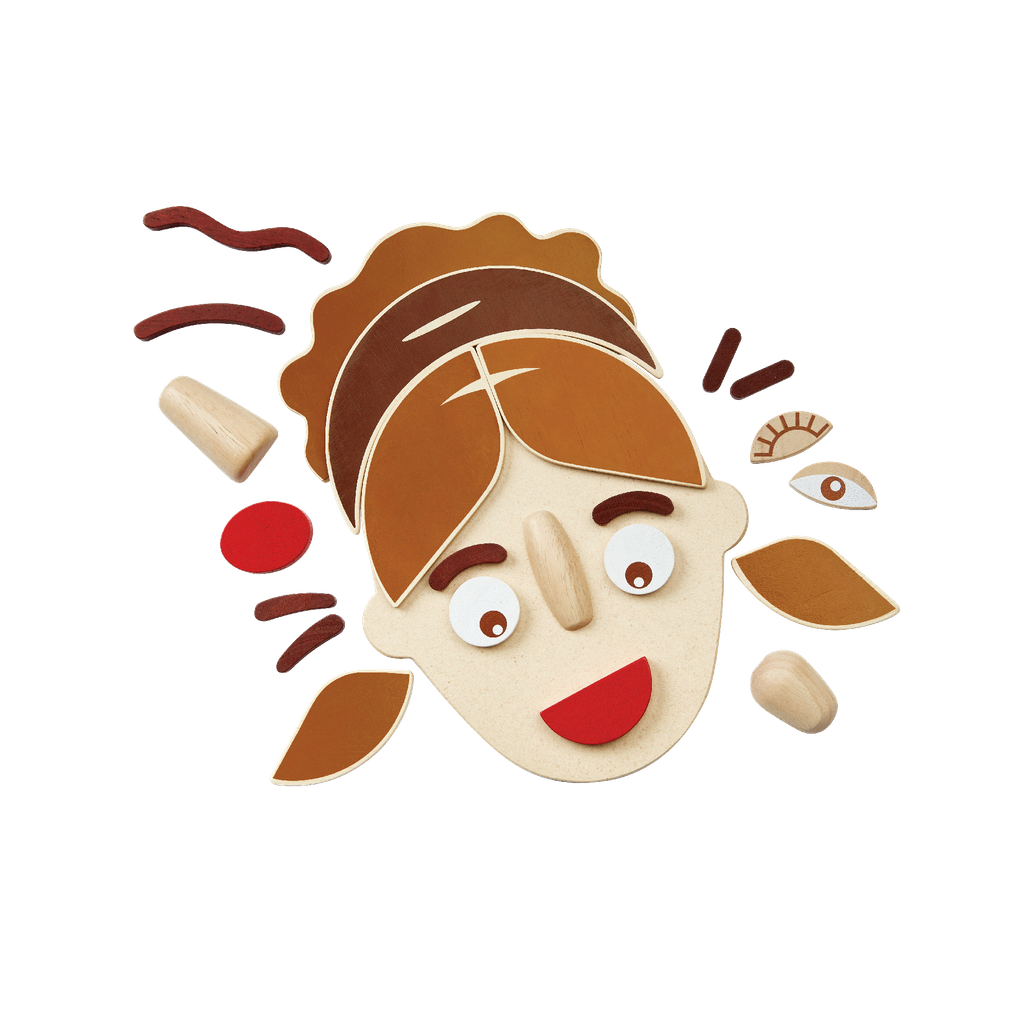 Plan Toys Build A Face Toy – Wooden Face Parts Puzzle for Kids