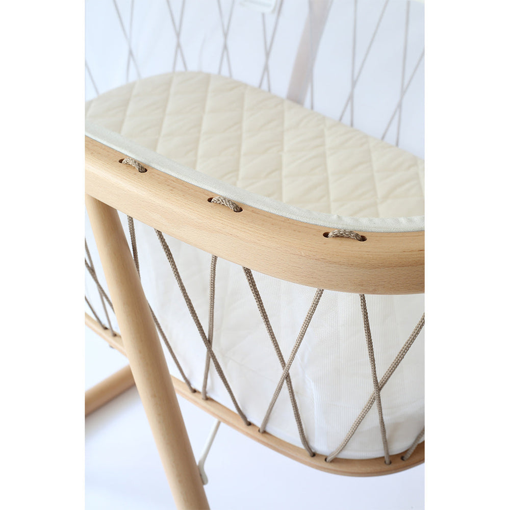 Charlie Crane Bassinet – KUMI, Natural Wood with Mesh Sides