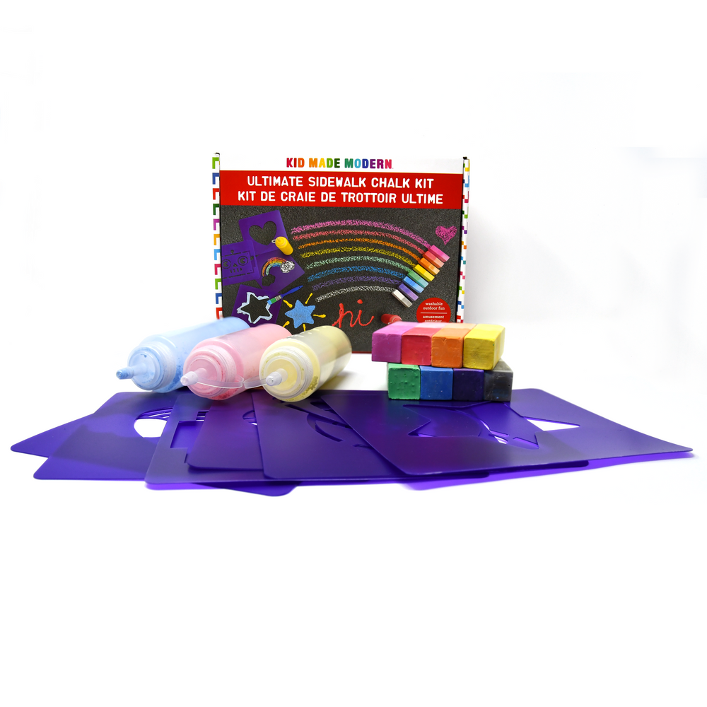 Kid Made Modern Sidewalk Chalk Kit – Rainbow Colors, Washable Outdoor Fun