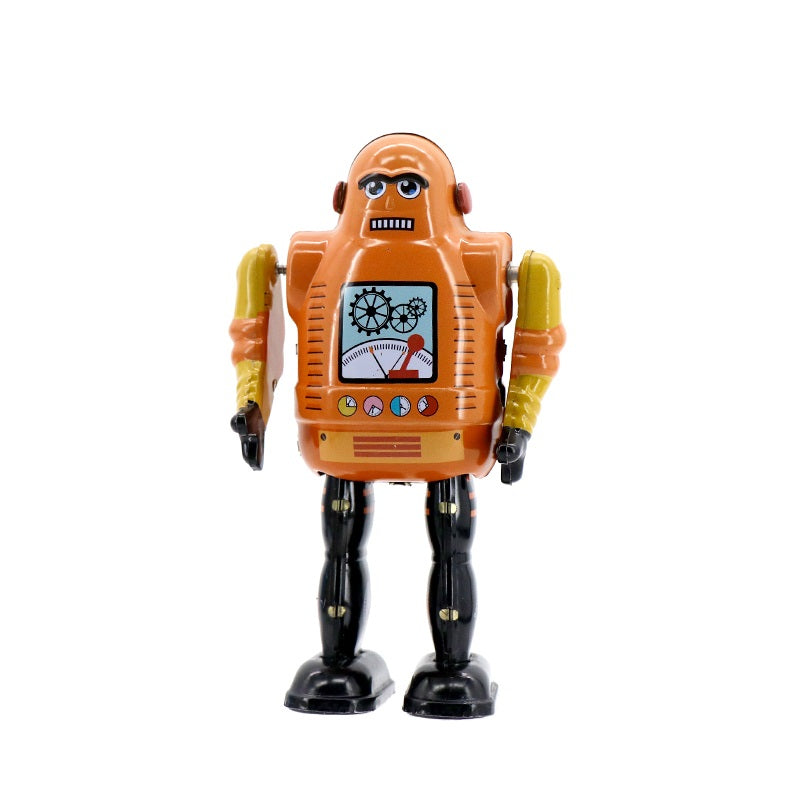 Mr & Mrs Tin Mechanic Bot - Vintage Style Robot Toy