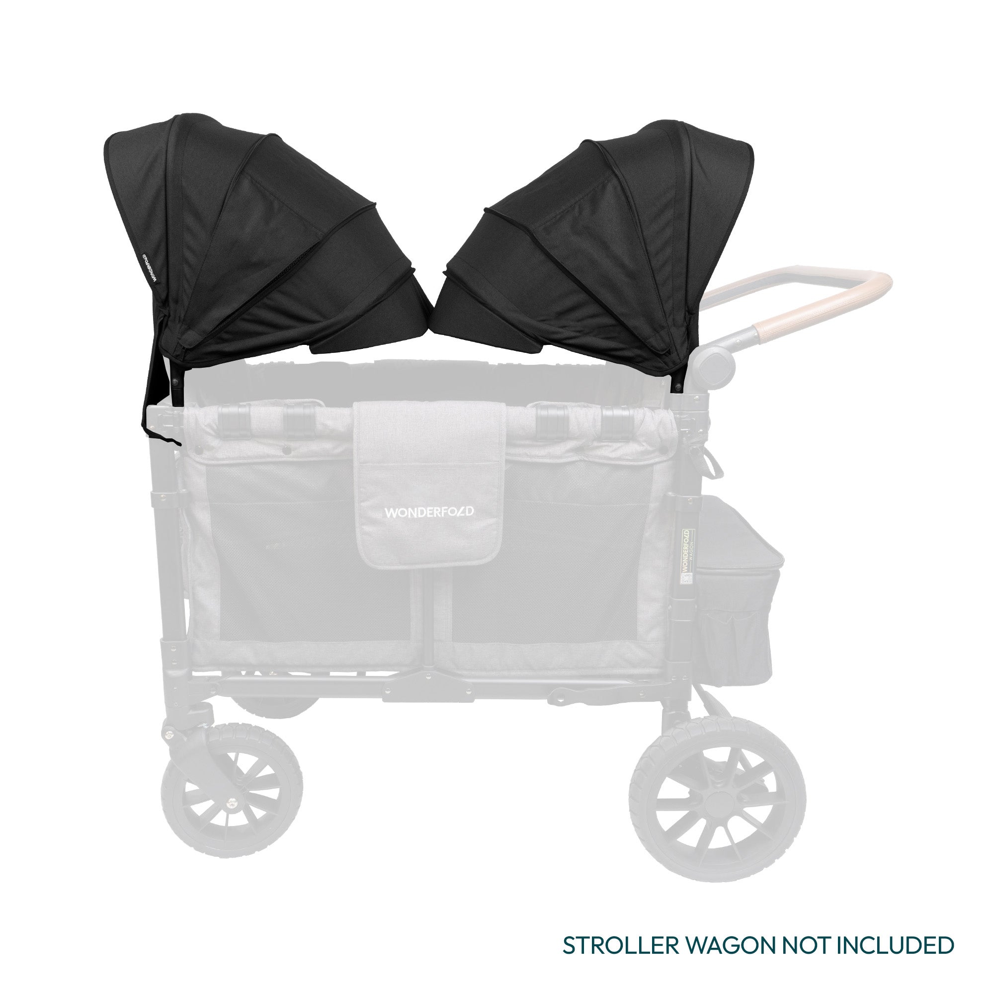 Wonderfold Wagon Retractable Stroller Canopy – Black, Sunshade