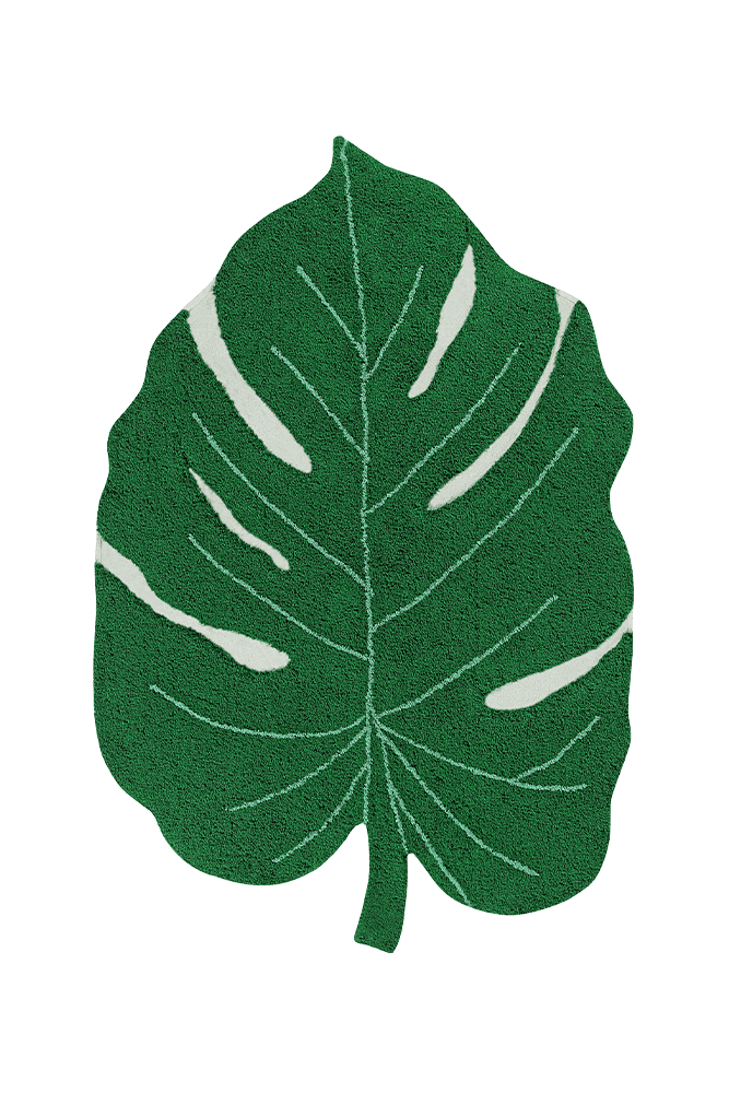 Lorena Canals Monstera Leaf Rug — Washable Green Leaf Print Rug for ...