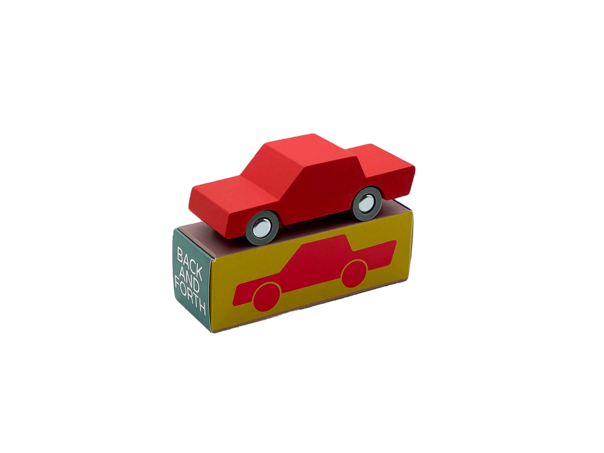 Waytoplay Red Back and Forth Car | Wooden Play Vehicle